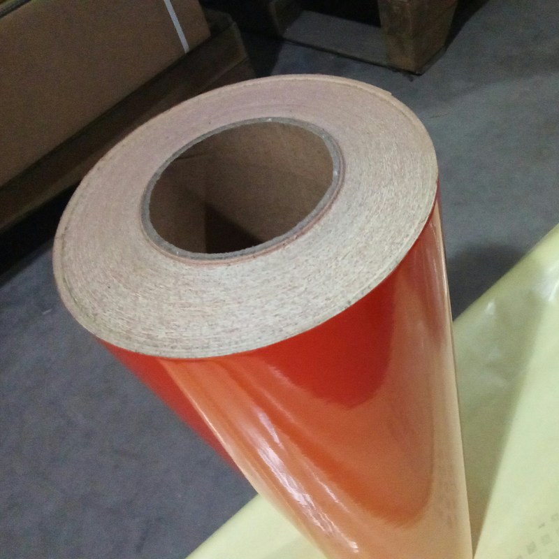 Orange Color Ultra Reflective Vinyl Film , Vinyl Wrap Reflective Rolls ...